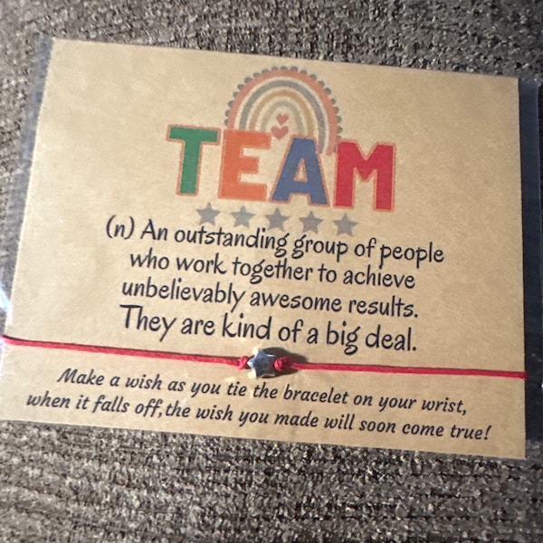 Team Wish Bracelet Co-worker Gift Teamwork Wish Bracelet Dance Team ...