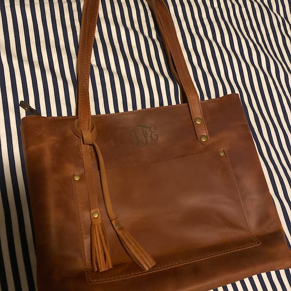 Copper LEATHER Tote Bag Crossbody Leather Bag Leather Shoulder Tote Bag ...