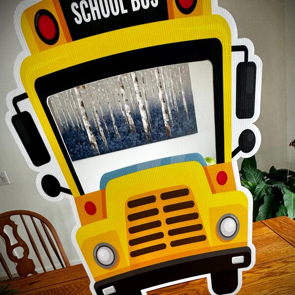 Personalized School Bus Photo Selfie Frame, Back to School Selfie Frame ...