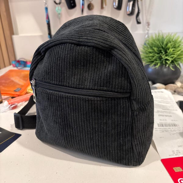 Mini Black Backpack, Mini Backpack Purse, Small Black Backpack, Little ...