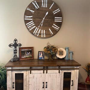 Large Distressed Wall Clock, Stained Clock, Painted Clock, Oversized ...