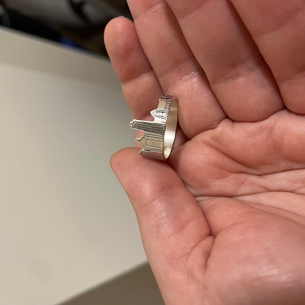 Your City Ring • Any Cityscape Ring • Travel Ring • Custom Silver Ring ...