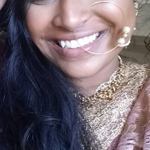 Indian nose ring nath studs hoops gold plated sabyasachi | Etsy