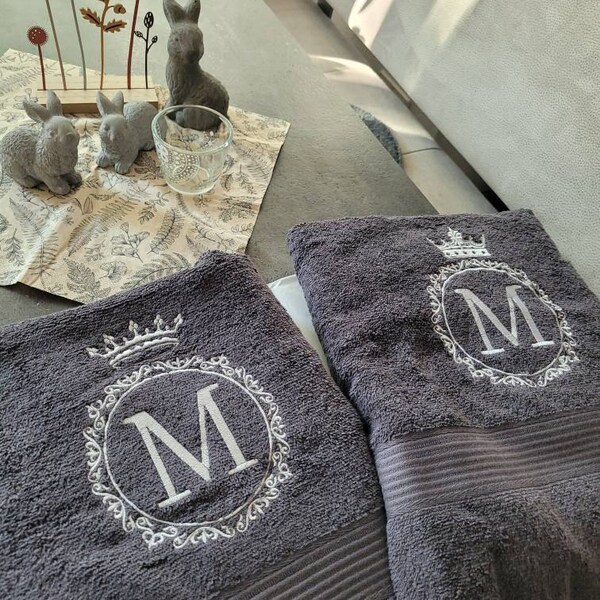 Initial Towel / Personalized Towel / Decorative Towel / Bathroom ...