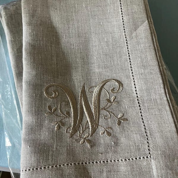 Double Lettered Monogrammed Linen Napkins, Monogrammed Linen Napkins ...