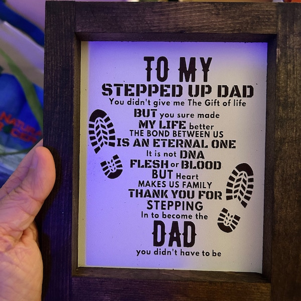To My Stepped up Dad Sign - Step Dad Gift - Fathers Day Gift for Bonus ...