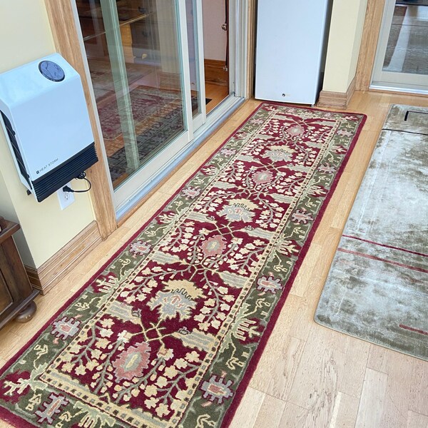 PB Franklin Multi Red Traditional Oriental Style Handmade Tufted 100% ...