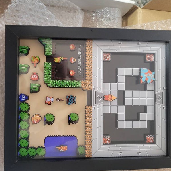 The Legend of Zelda - NES Game - 3D Shadow Box! - Etsy