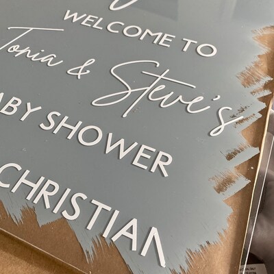 Hello Baby Acrylic Baby Shower Sign - Etsy