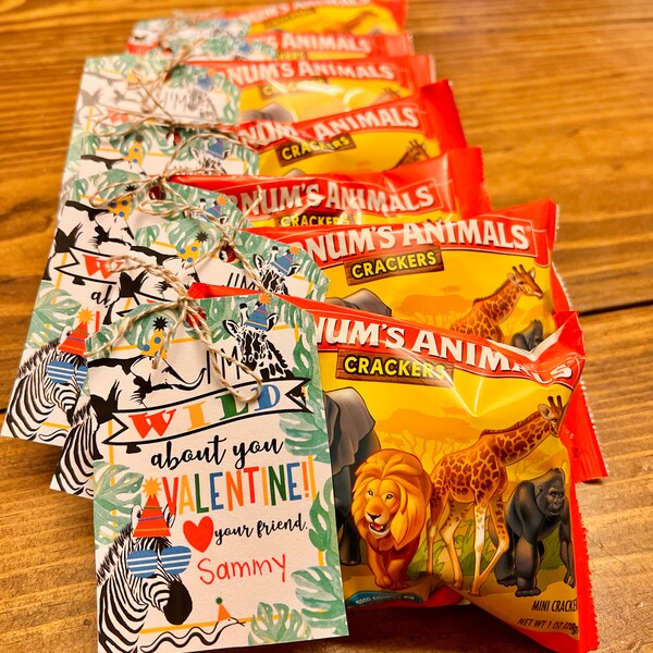 Wild Animal Valentine's Day Printable Tag, Jungle Valentine Class ...