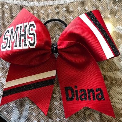 Personalized Texas Size Stripe Cheer Bow - Etsy