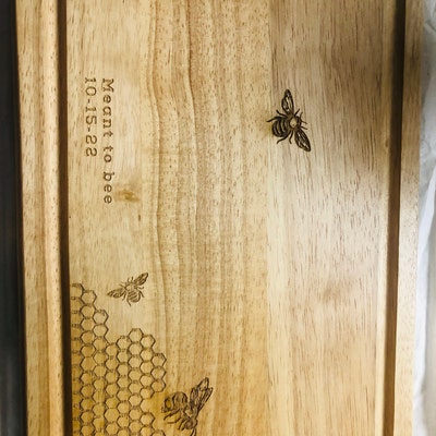 Personalised Bee Serving Board Breakfast Wooden Chopping Board Cheese ...