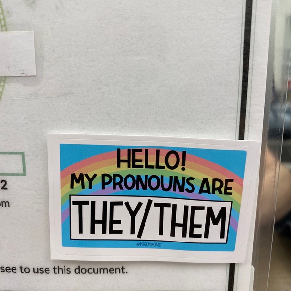 THEY/THEM Name-tag Sticker - Etsy