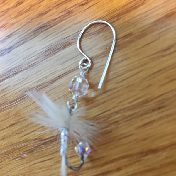 Fly Fishing Lure Earrings Teal and Black Fish Hook Earrings Fly Fishing ...