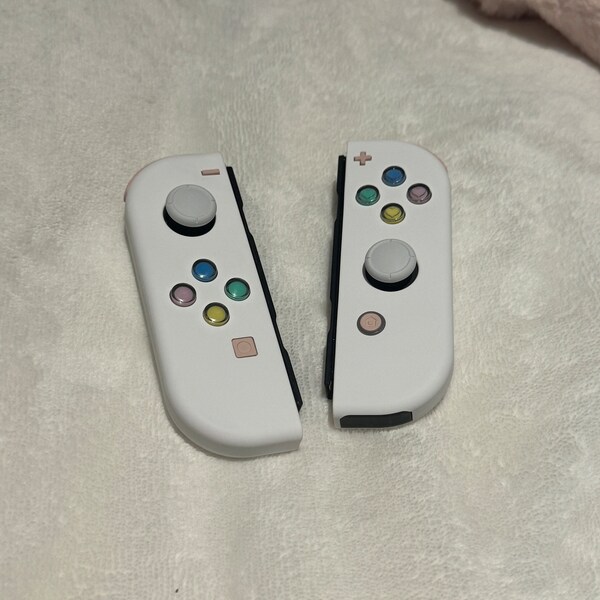 Custom White Nintendo Joycons With Rainbow Hearts & Pink Accents - Etsy