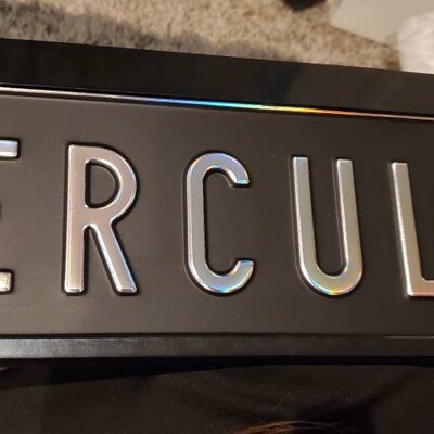 Custom Ukraine UA Embossed Mockup License Plate Name White European ...