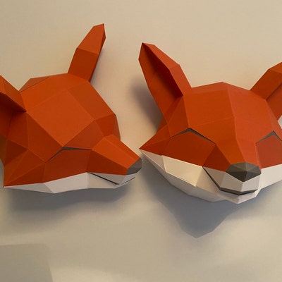 Fox 3D Papercraft, Make 2 Smiling Foxes Yourself From These Printable ...