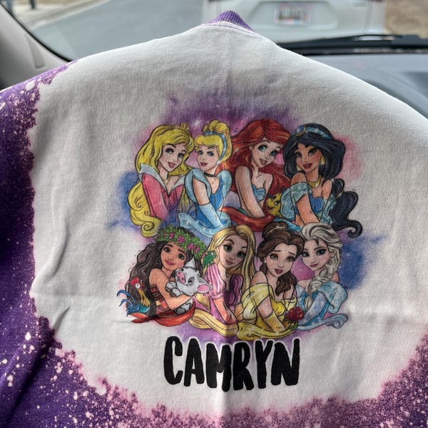 All Princess Tshirt, Bleached Disney Shirt, Birthday Kids Shirt, Girls ...