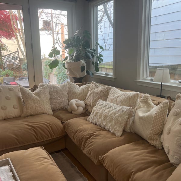 Large off White Throw Pillow Covers, Decorative Textured 20x20 and ...