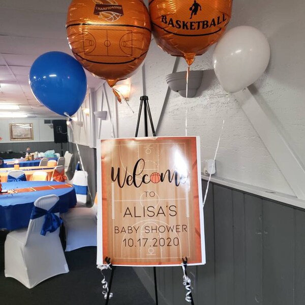 Basketball Baby Shower Welcome Sign: Editable Party Decor (digital ...
