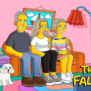 Personalized Simpsons Family Portrait, Custom Simpsons Couple Portrait ...