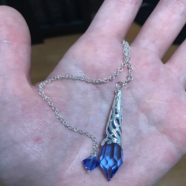 Crystal Pendulum, Swarovski Crystal Magic Wand, Sapphire Blue Divining ...
