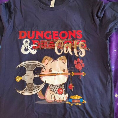 Dungeons & Cats Shirt Dnd Gifts for Geeks Dungeon Master dm Gifts Geeky ...