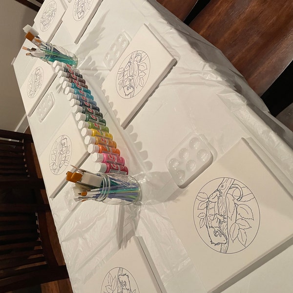 DIY Party Canvas, Ready to Paint Lilo & Stitch Canvas - Etsy