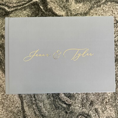 Elegant Green Wedding Guest Book and Album With Gold Lettering Jungle ...