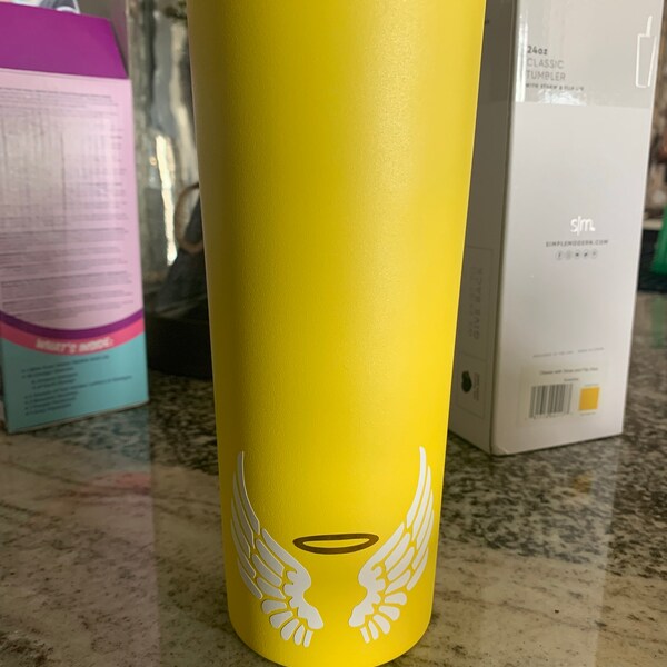 Angel Wings With Gold Halo Decal Sticker - Etsy