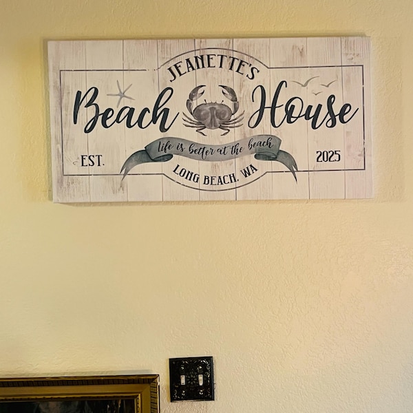 Custom Beach House Sign, Family Beach House Sign, Beach House Decor ...