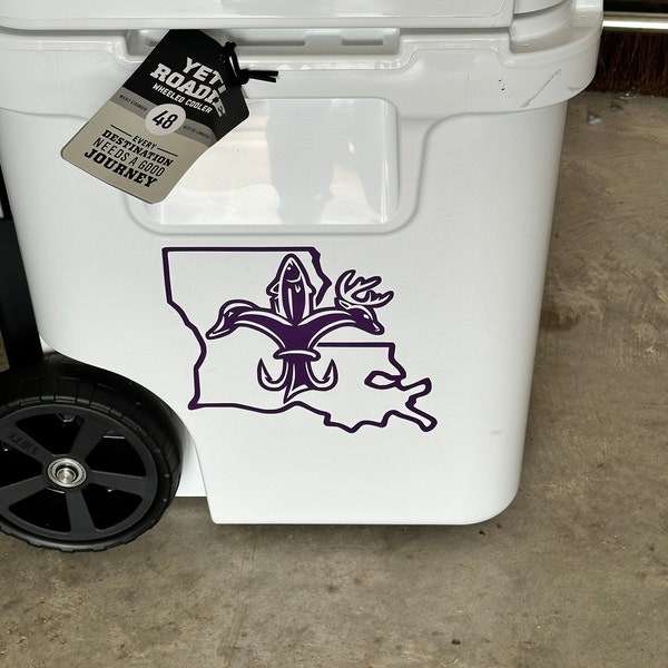 Louisiana Duck, Fish, & Deer Fleur De Lis Decal/sticker (ANY Size!) - Etsy