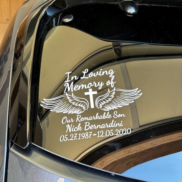 In Loving Memory Sticker Decal - Custom Memorial Decal - Personalized ...