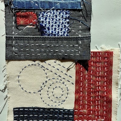 Vintage Fabrics Japanese Loop/knot Bag Kit/ Boro, Sashiko, Reversible ...