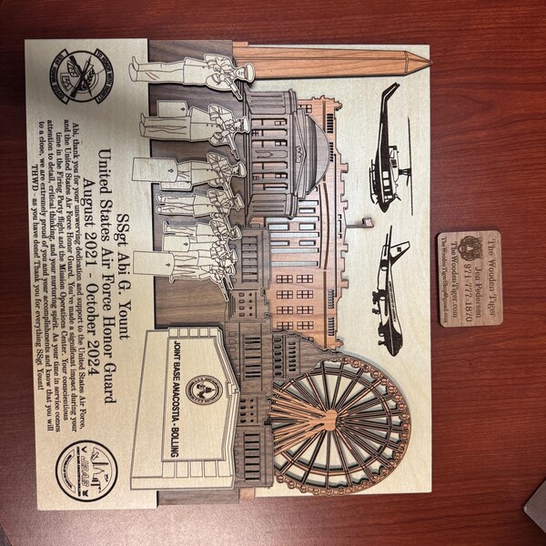 WALTER REED Hospital Andrews Air Force Base 3D Wooden Name Plaque Army ...