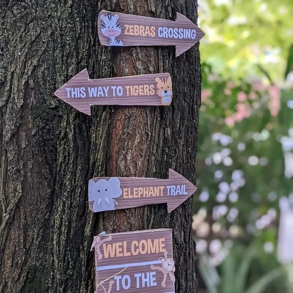 Safari Party Signs Package. Printable Baby Shower Safari Tour Signs ...