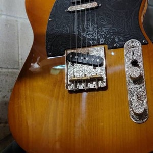 Custom White Psychedelic Textured Pickguard Fits Fender Telecaster USA ...