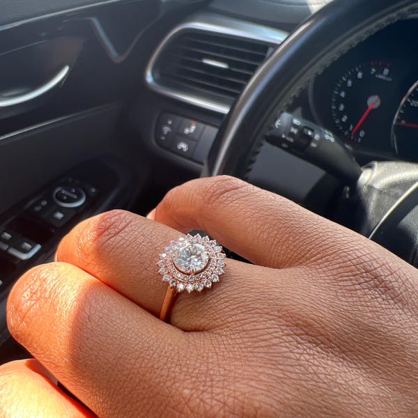 Vintage Old European Style Sapphire & Diamond Wedding Ring, Estate ...