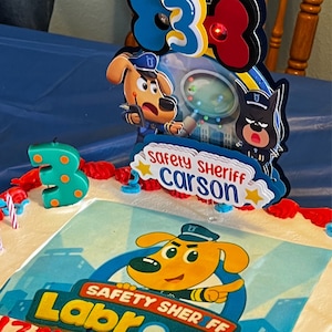 3D Cupcake Topper Inspired in Safety Sheriff Labrador personalized ...