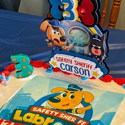 3D Cupcake Topper Inspired in Safety Sheriff Labrador personalized ...