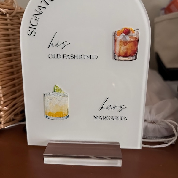 Signature Drinks Sign | Signature Drink Menu | His and Hers Drinks Sign ...