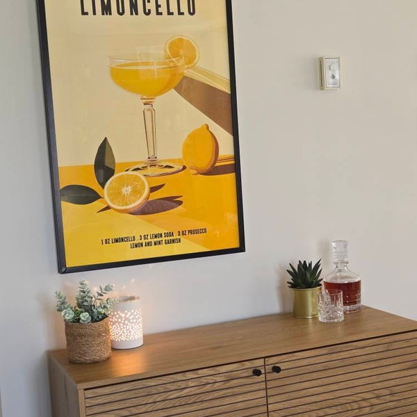 Limoncello Print Bar Cart Decor Limoncello Poster Kitchen Wall Art ...