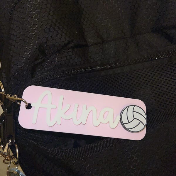 Personalized Volleyball Bag Tag, Volleyball Bag Charm, Volleyball ...
