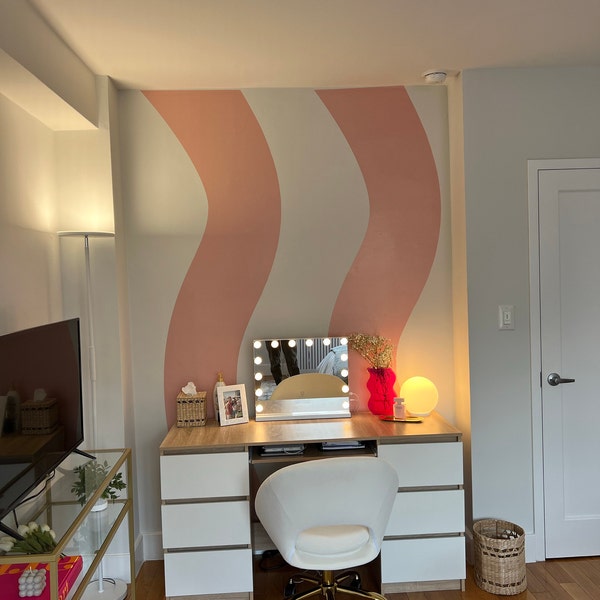 Modern Organic Waves Wall Decal, Waves Wall Sticker, Modern Wall ...