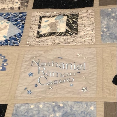 Quilt Square Custom Embroidered Quilt Squares Any Design Picture Quilt ...