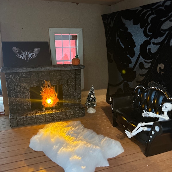 Dollhouse Miniature Fire Battery Operated, Mini Fire, Miniature ...