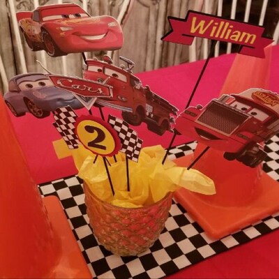 Pixar Cars Centerpiece Birthday Picks - Etsy