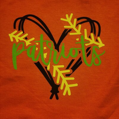 Patriots Baseball SVG Team Spirit Heart Sport Png Jpeg Dxf / Commercial ...