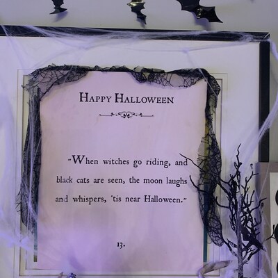 Happy Halloween Printable,book Page Print,halloween Poster,halloween ...