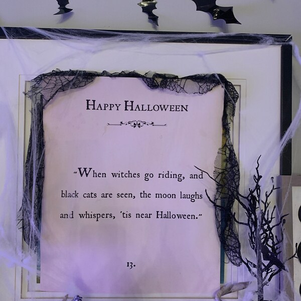 Happy Halloween Printable,book Page Print,halloween Poster,halloween ...